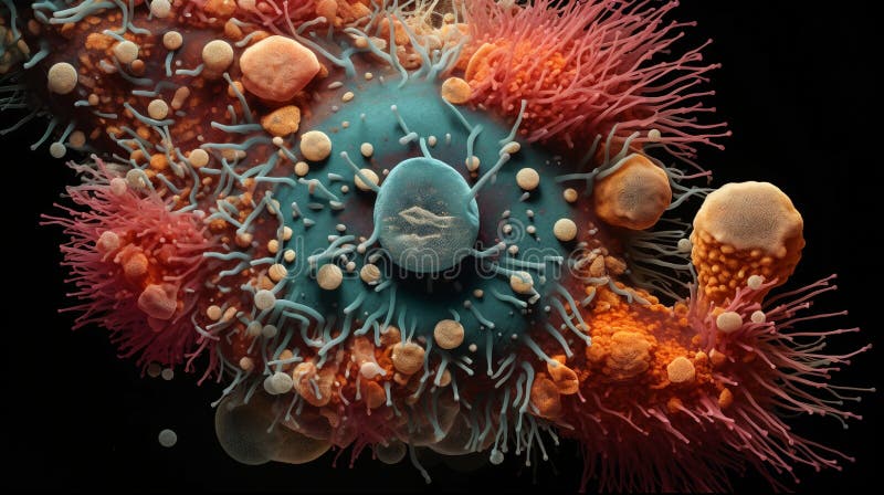 A Single Cell Bacteria, Super Resolution Microscopy, Detailed, Ai ...