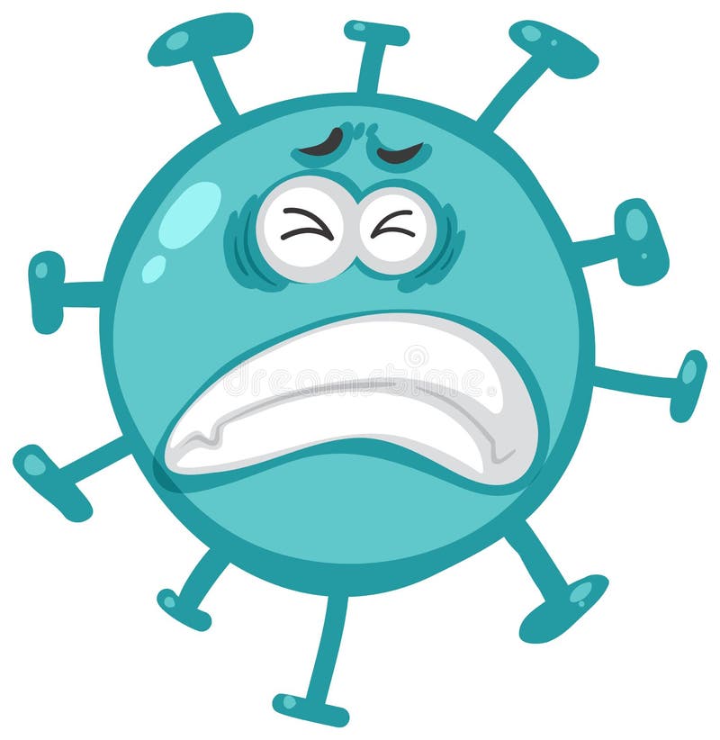 Single Cell of Virus with Expression on the Face Stock Vector ...