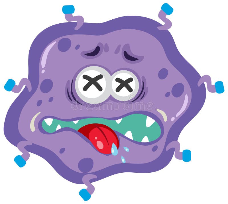 Single Cell of Virus with Expression on the Face Stock Vector ...