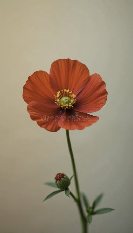 Single Cempasuchil Flower on a Plain Background, Single Flower, Bloom ...