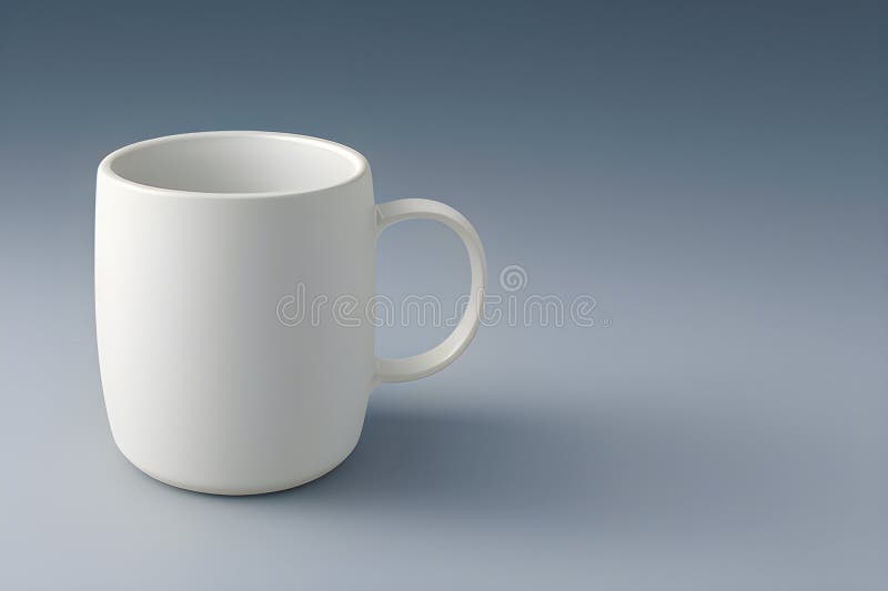 Single Ceramic Mug Blue Background White Perspective Generated by Ai ...