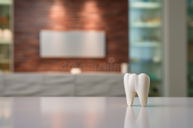 Single Ceramic Tooth Model Placed on a Modern Dentist S Office Table ...