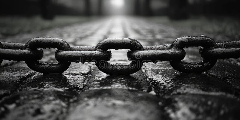 A Single Chain Photographed in Black and White, Often Used As an ...