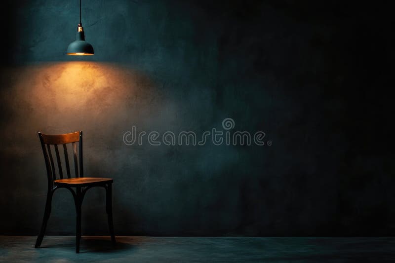 Single Chair Illuminated Light Source Dimly Lit Room Stock Photos ...