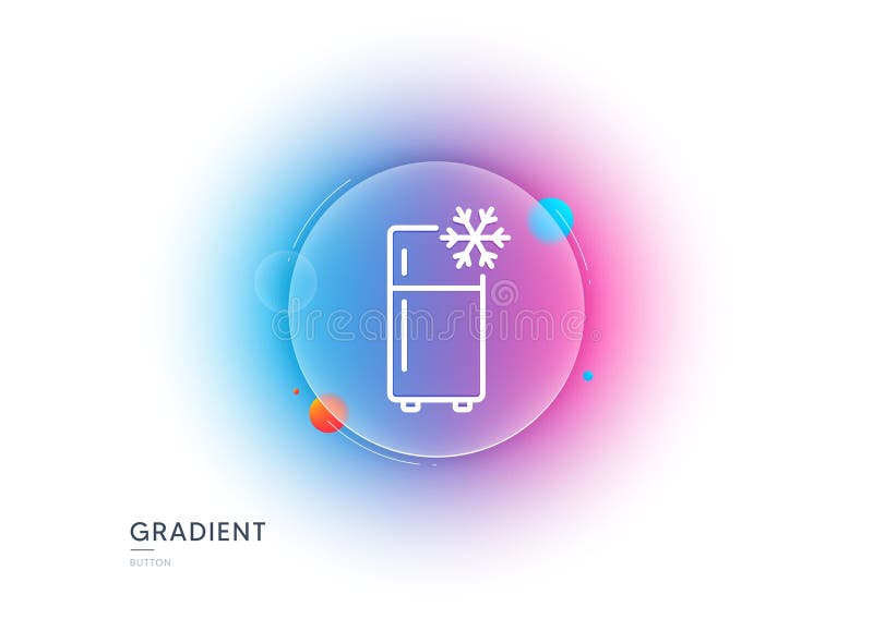 Single Chamber Refrigerator Line Icon. Fridge Sign. Gradient Blur ...