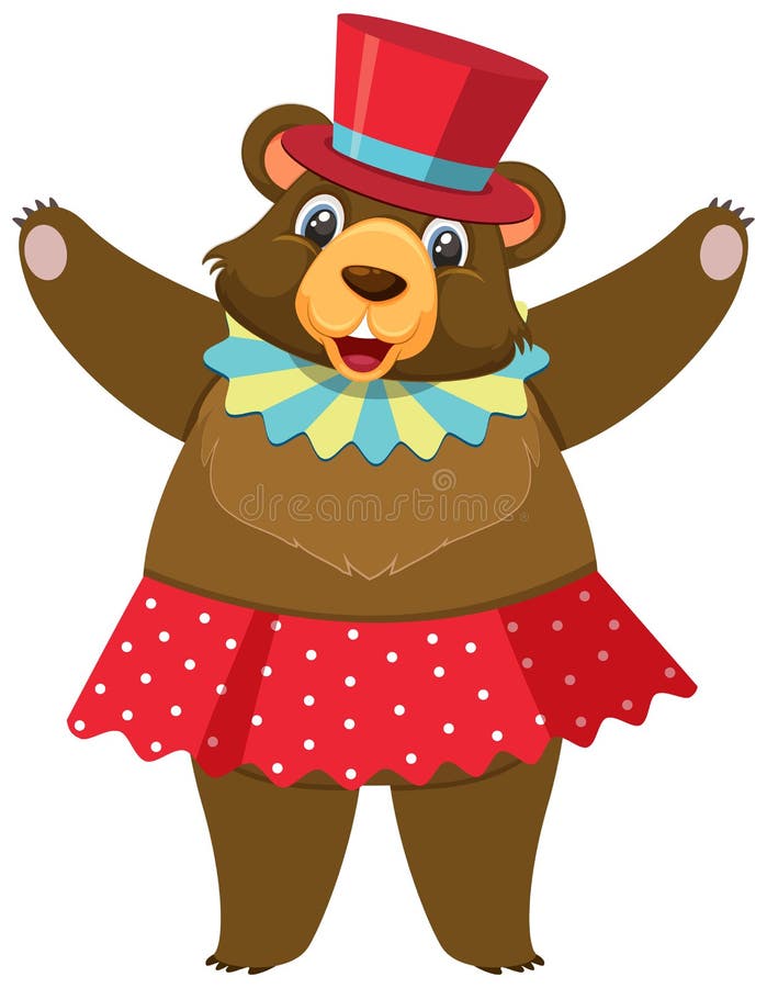 Circus bear in costume stock vector. Illustration of white - 105583836