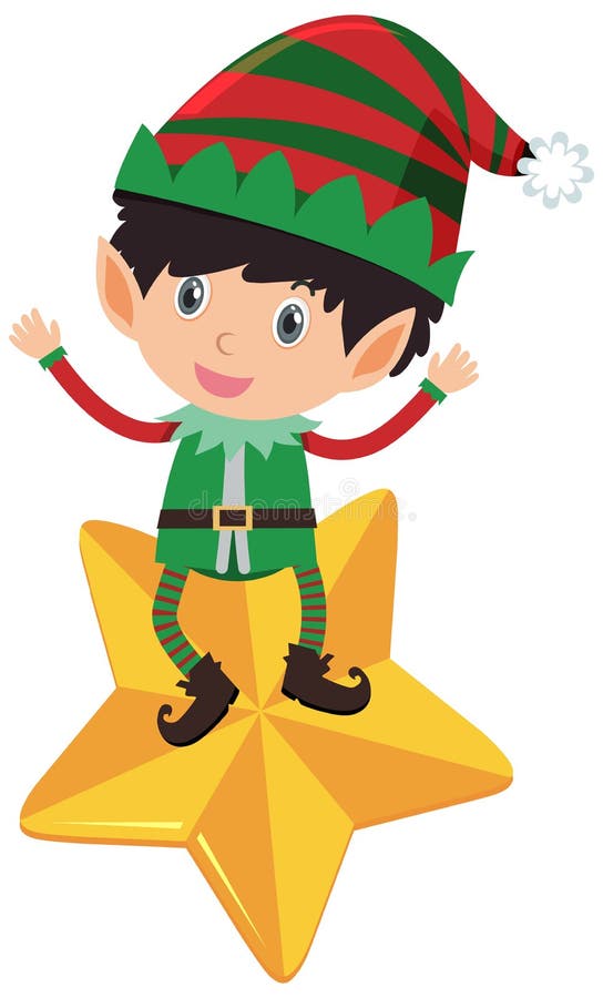 Single Character of Elf on White Background Stock Vector - Illustration ...
