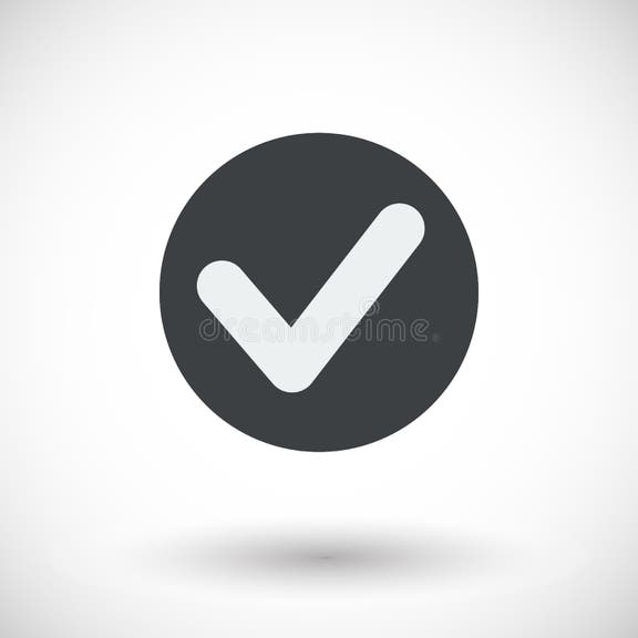 Single Check Mark Flat Icon Stock Illustration - Illustration of shadow ...