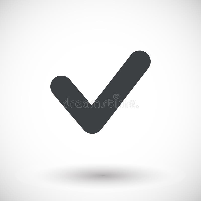 Single Check Mark Flat Icon Stock Illustration - Illustration of design ...