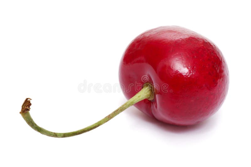 Single Cherry Isolated on White Stock Photo - Image of fruit, healthy ...