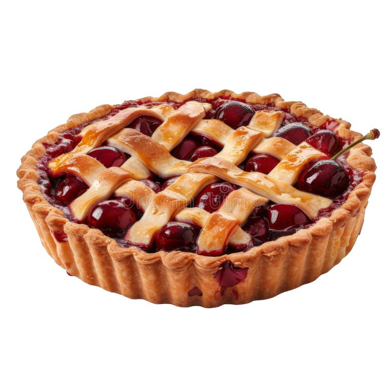 A Single Cherry Pie with Lattice Crust Stock Photo - Illustration of thanksgiving, delicious ...