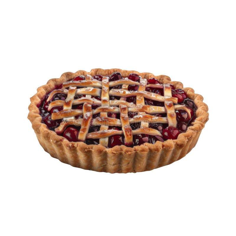 A Single Cherry Pie with a Lattice Crust Stock Photo - Illustration of ...