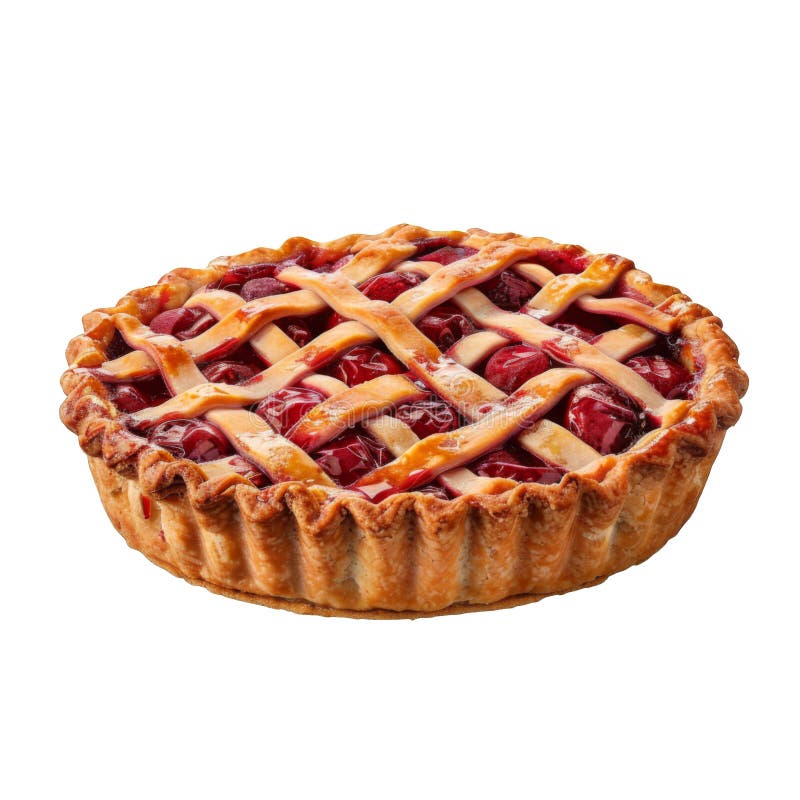A Single Cherry Pie with a Lattice Crust Stock Image - Illustration of ...