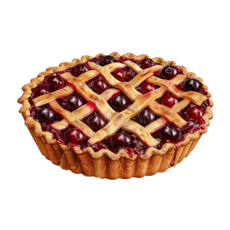 A Single Cherry Pie with a Lattice Crust Stock Photo - Illustration of ...