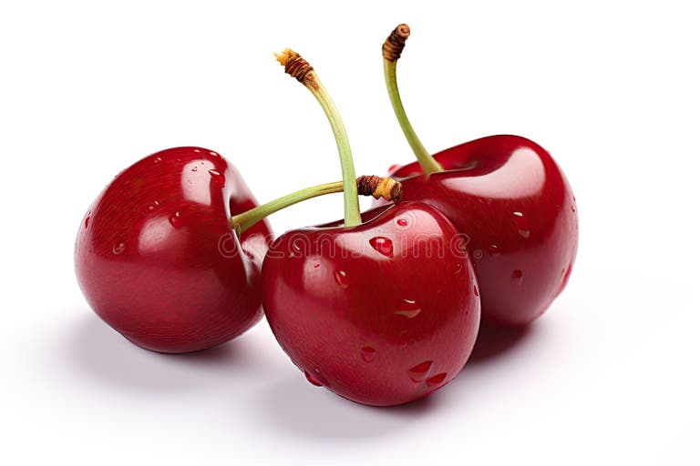 Single Cherry Separated on a White Background with a Clipped Path Stock ...