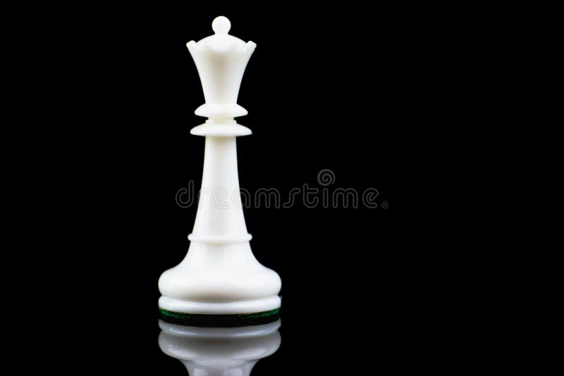 Single White Queen Chess Piece Stock Image - Image of single, brown ...
