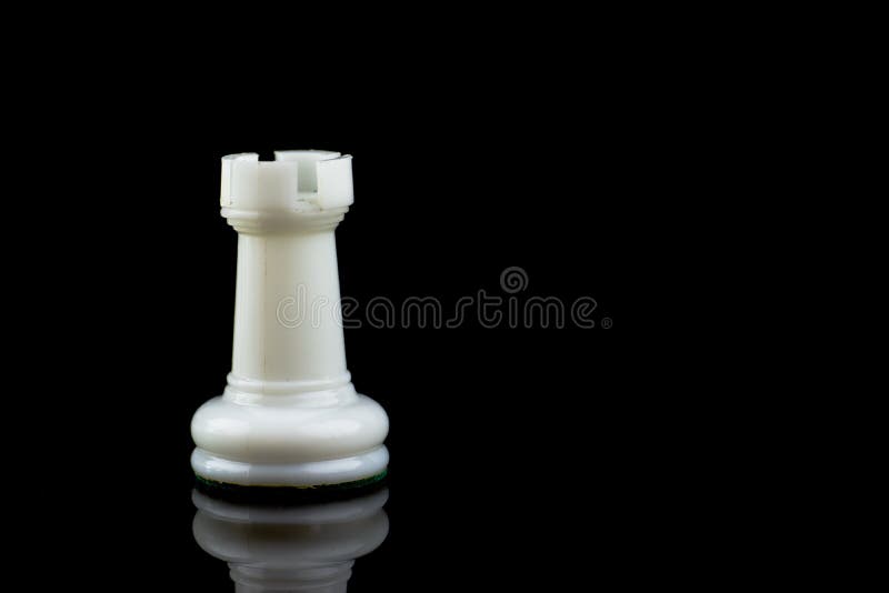 Single White Rook Chess Piece Stock Photo - Image of competition ...
