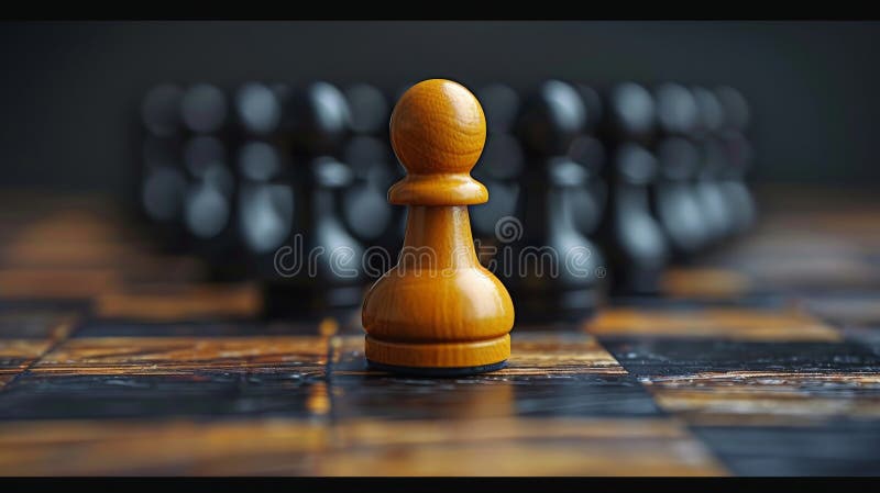 A Single Chess Piece Standing Out Stock Illustration - Illustration of ...