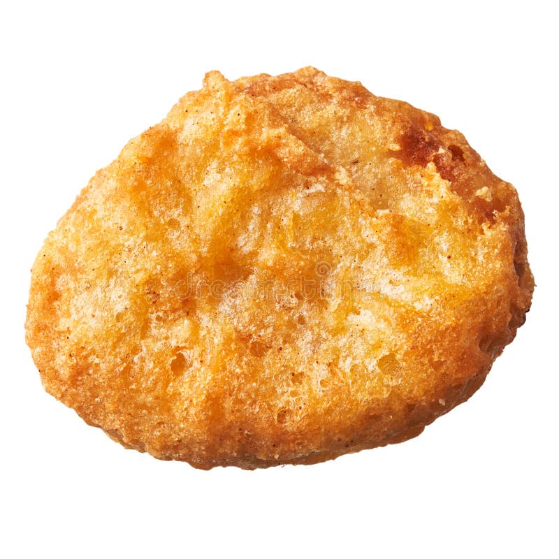 SIngle Chicken Nugget Isolated on a White Background Stock Photo ...