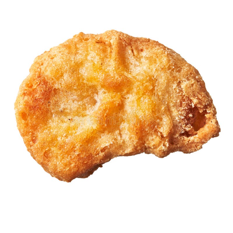 SIngle Chicken Nugget Isolated on a White Background Stock Photo ...