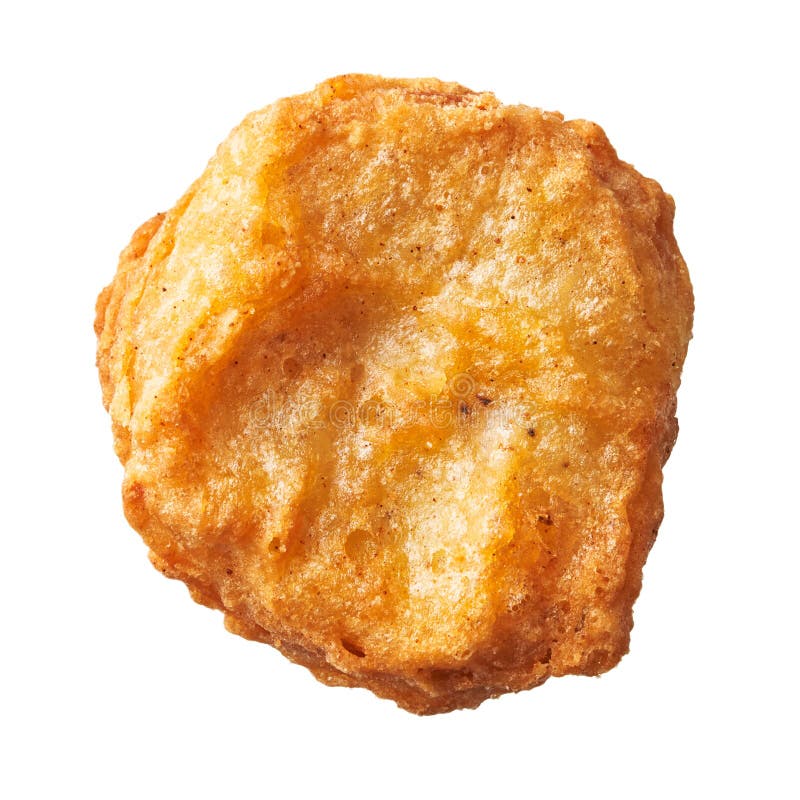 SIngle Chicken Nugget Isolated on a White Background Stock Photo ...