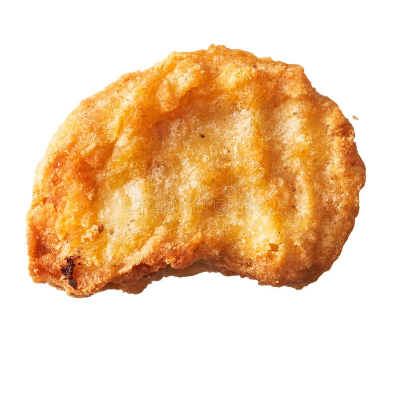 SIngle Chicken Nugget Isolated on a White Background Stock Image ...