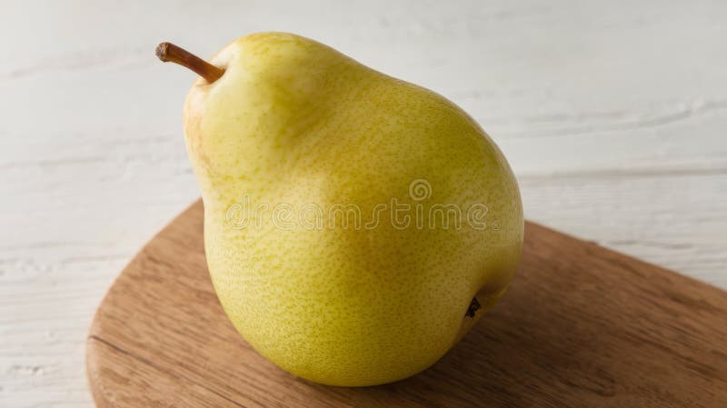 Single Chinese Pear with Smooth Skin on White Stock Illustration ...