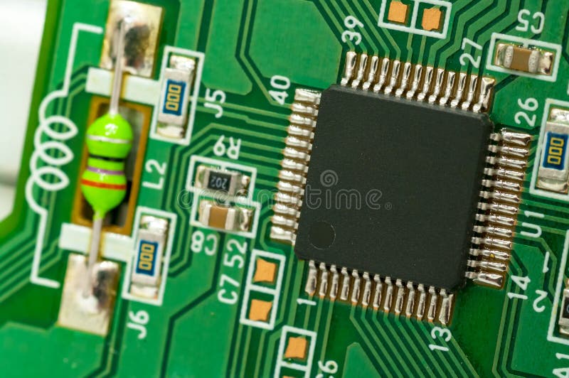 Single-chip Controller on Circuit Board with Strapping Stock Photo ...