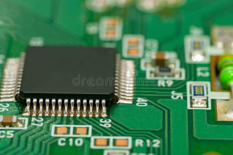 Single-chip Controller on Circuit Board with Strapping Stock Image ...