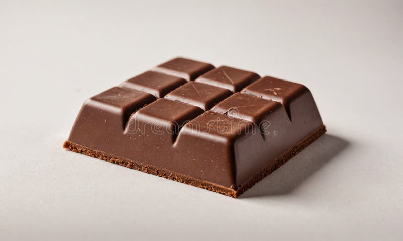 A Single Chocolate Bar Sits on a White Surface Stock Image - Image of ...