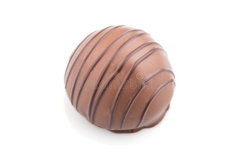 Single Chocolate Candy Isolated on White Background. Side View Stock ...