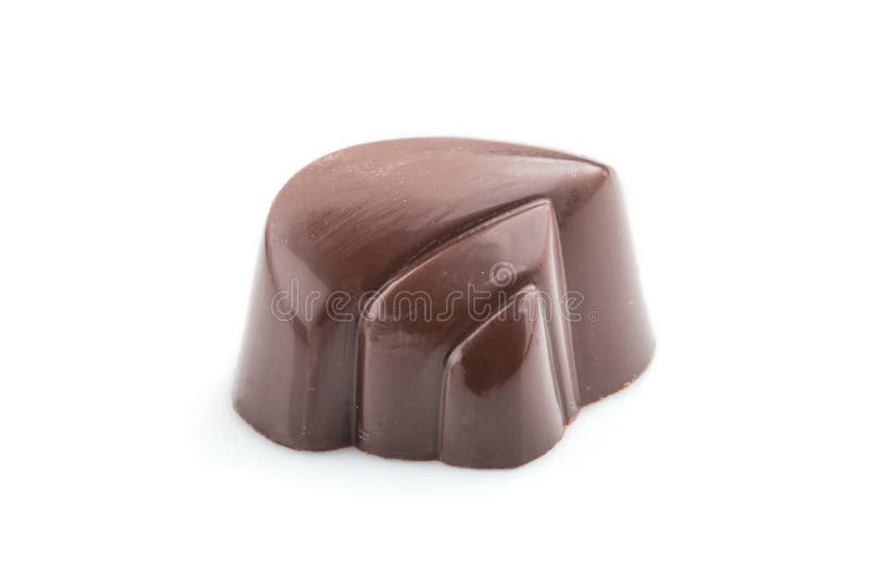 Single Chocolate Candy Isolated on White Background. Side View Stock ...