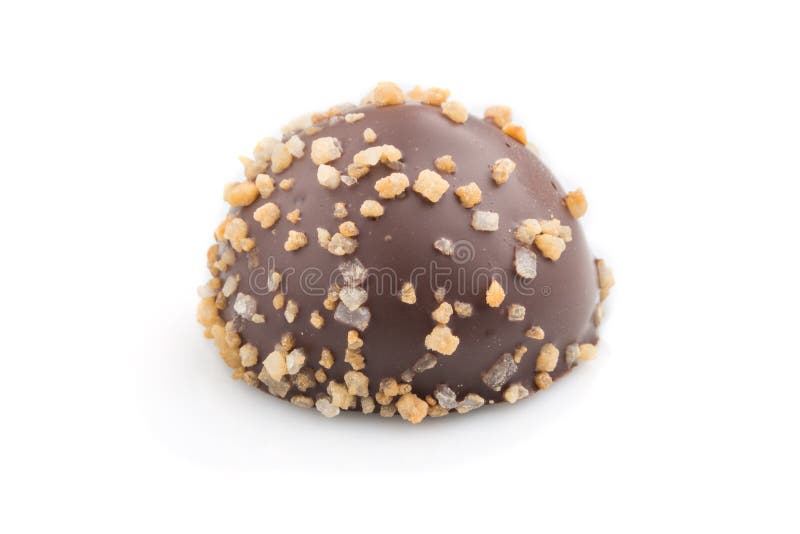 Single Chocolate Candy Isolated on White Background. Side View Stock ...