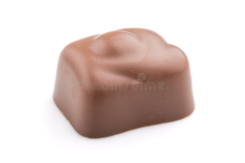Single Chocolate Candy Isolated on White Background. Side View Stock ...