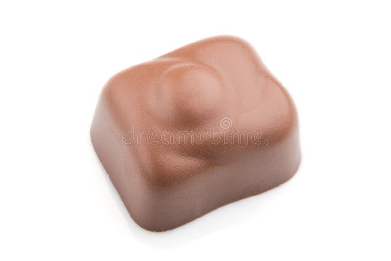 Single Chocolate Candy Isolated on White Background. Side View Stock ...