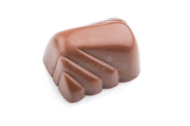 Single Chocolate Candy Isolated on White Background. Side View Stock ...