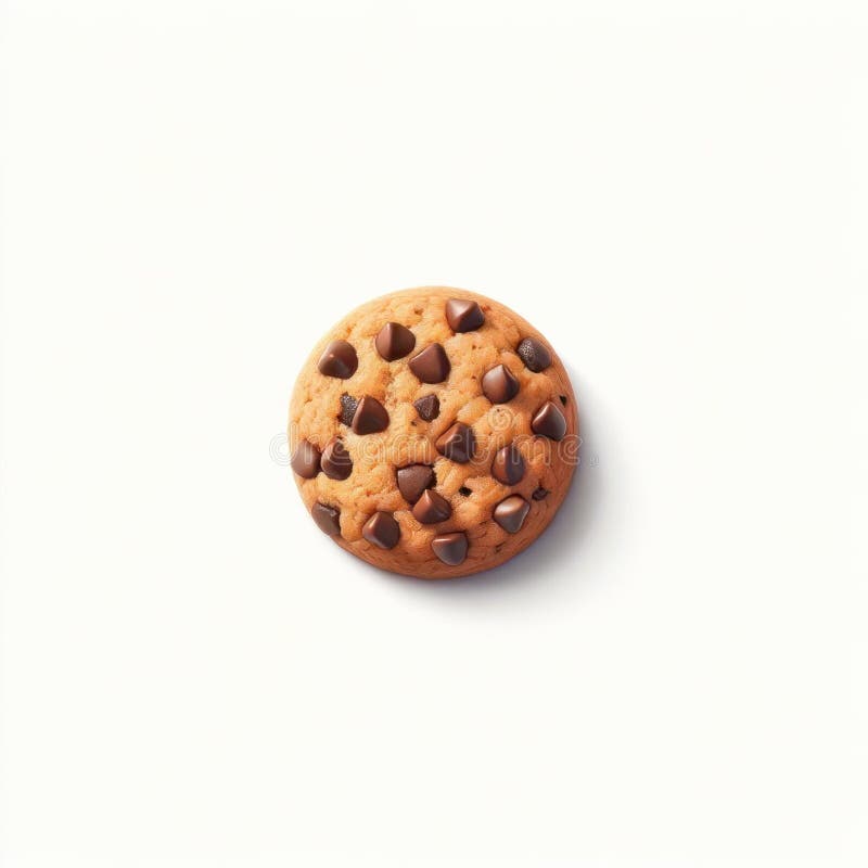 Single Chocolate Chip Cookie. Flat Lay. AI Generated Stock Image ...