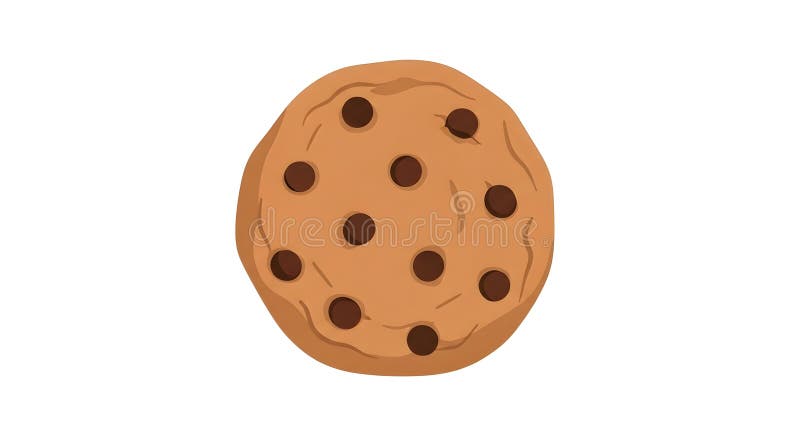 Single Chocolate Chip Cookie, Top View Stock Illustration ...