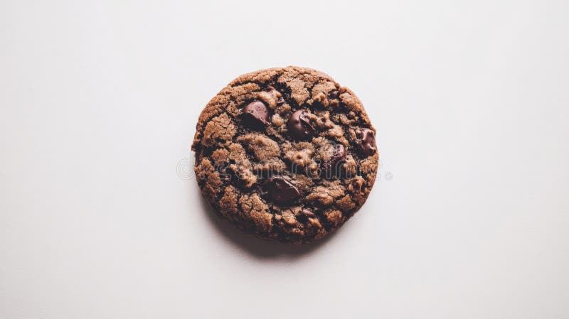 Single Chocolate Chip Cookie on White Background Stock Illustration ...