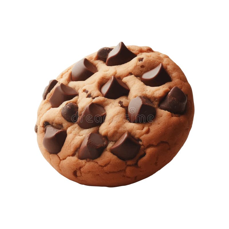 A Single Chocolate Chip Cookie Stock Vector - Illustration of meal ...