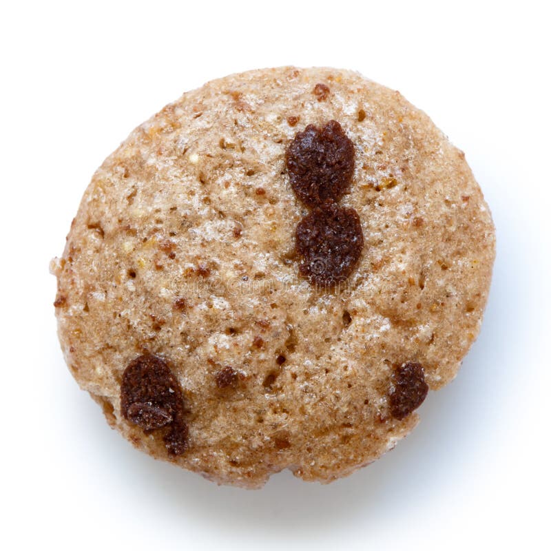 Single Chocolate Chip Cookies Cereal Isolated on White. Stock Image ...