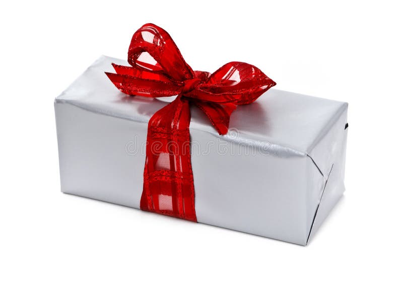 A single red christmas bow stock photo. Image of birthday - 48534