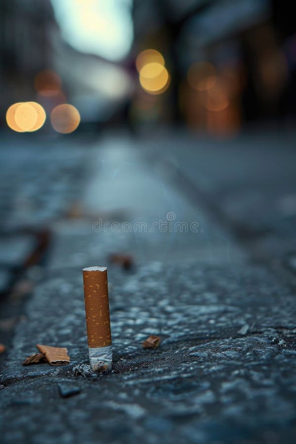 Single cigarette with ash stock image. Image of product - 23192479