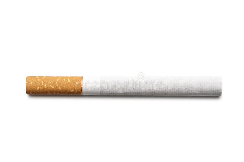 Single Cigarette on a White Background Stock Image - Image of drug ...
