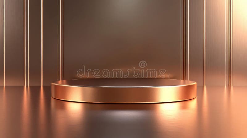 A Single Circular Platform on a Copper Background Stock Illustration ...