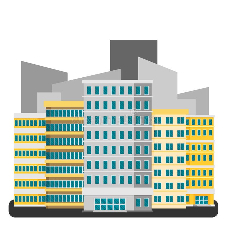 Single City Office Building in Flat Style Vector Stock Vector ...