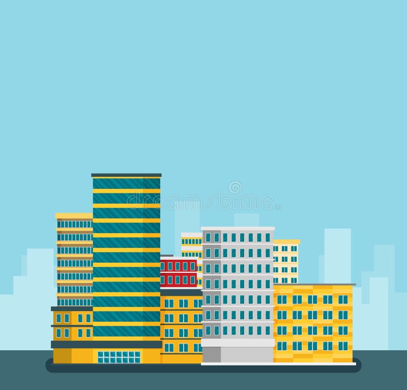 Single City Office Building in Flat Style Vector Stock Vector ...