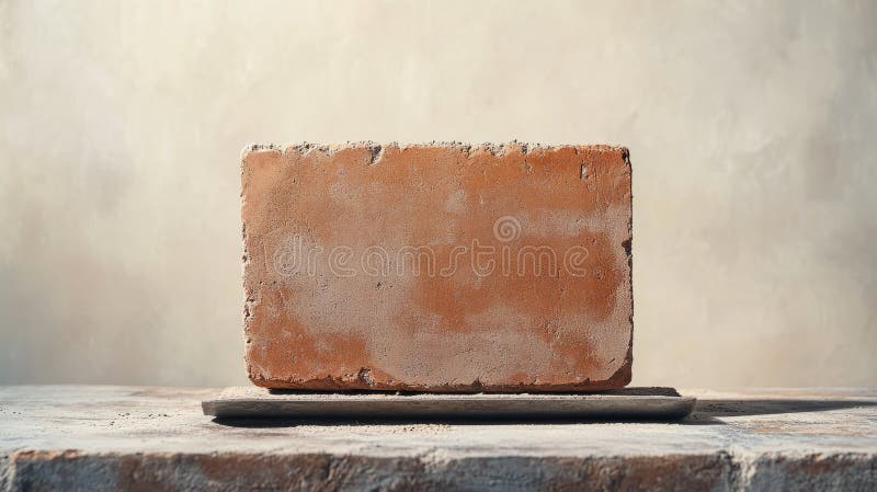 Single Clay Brick on a Textured Stone Surface. Stock Image - Image of ...