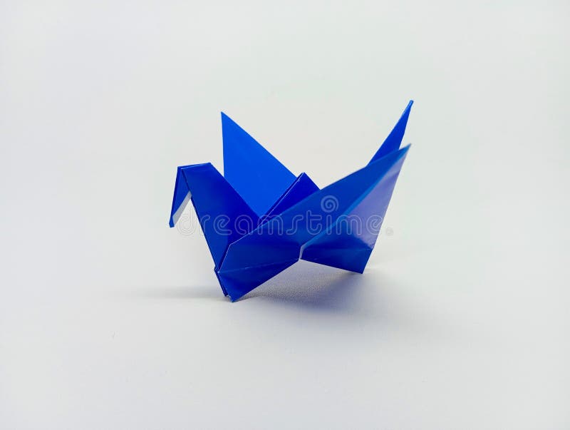 Single Blue Origami Paper Crane Stock Photos - Free & Royalty-Free ...