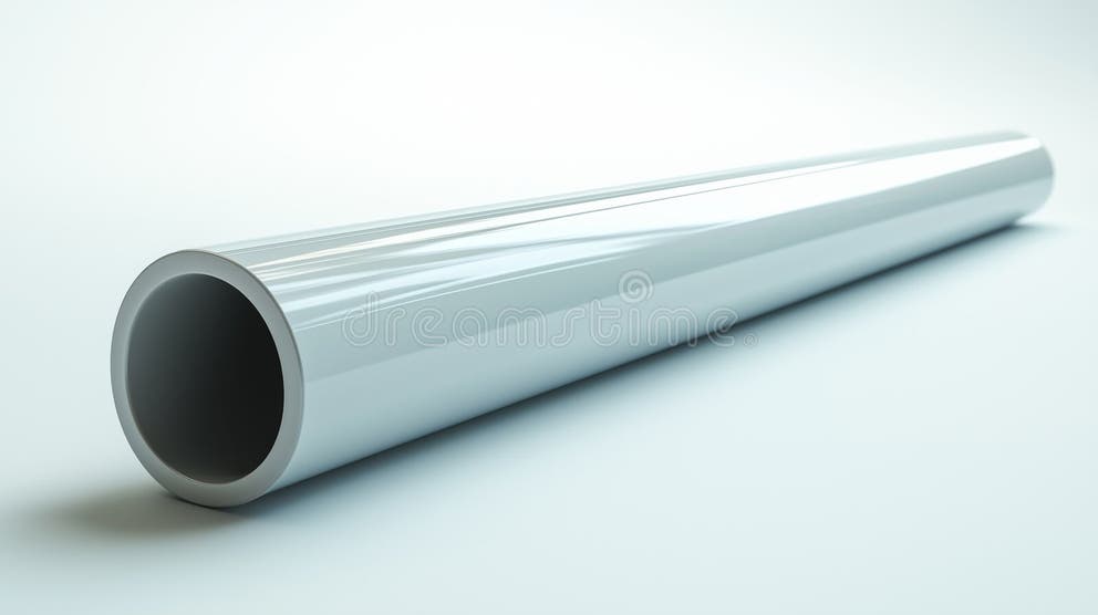 Clean PVC Pipe Lies Diagonally on a Smooth Surface in a Well-lit Space ...
